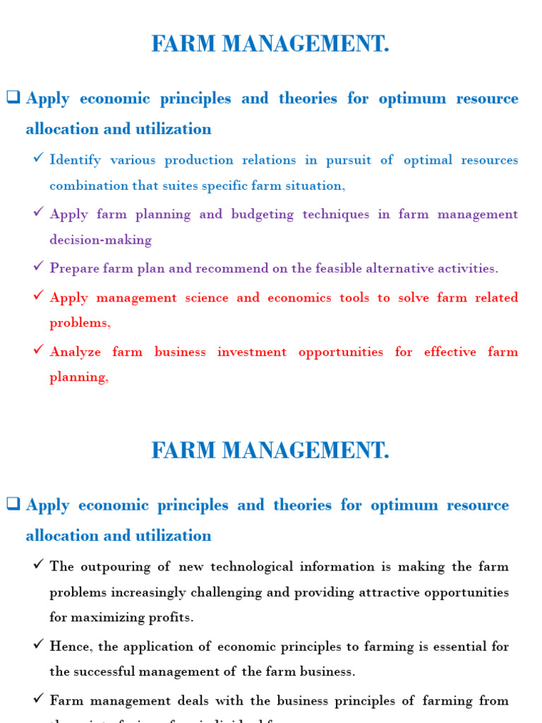 Farm Manegement Tutorial Objective 1 | PDF