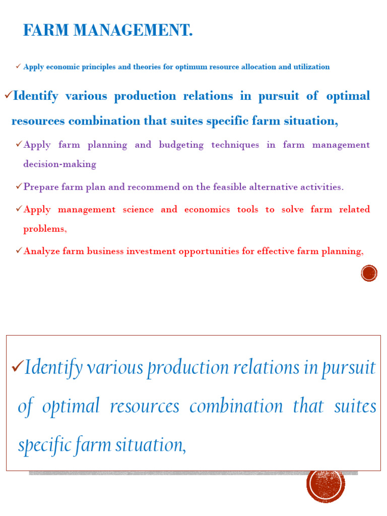Farm Management Objective 2 | PDF | Production Function | Agriculture