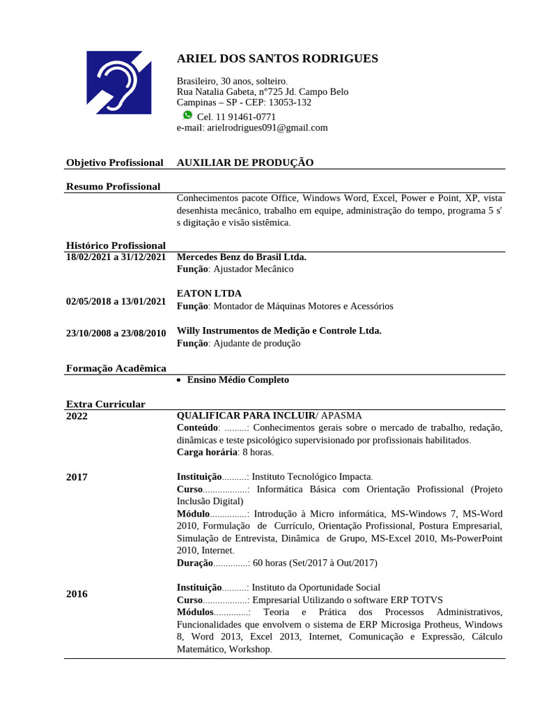 Cópia de Ariel Rodrigues 010 | PDF | Microsoft Excel | Informática