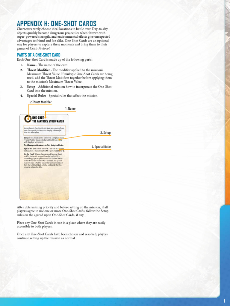 One-Shot Cards for Crisis Protocol | PDF | Gaming