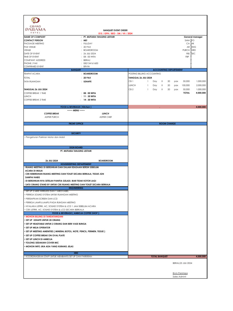 Beo Mutiara Tanjung Lestari TGL 26 Juli 2024 | PDF
