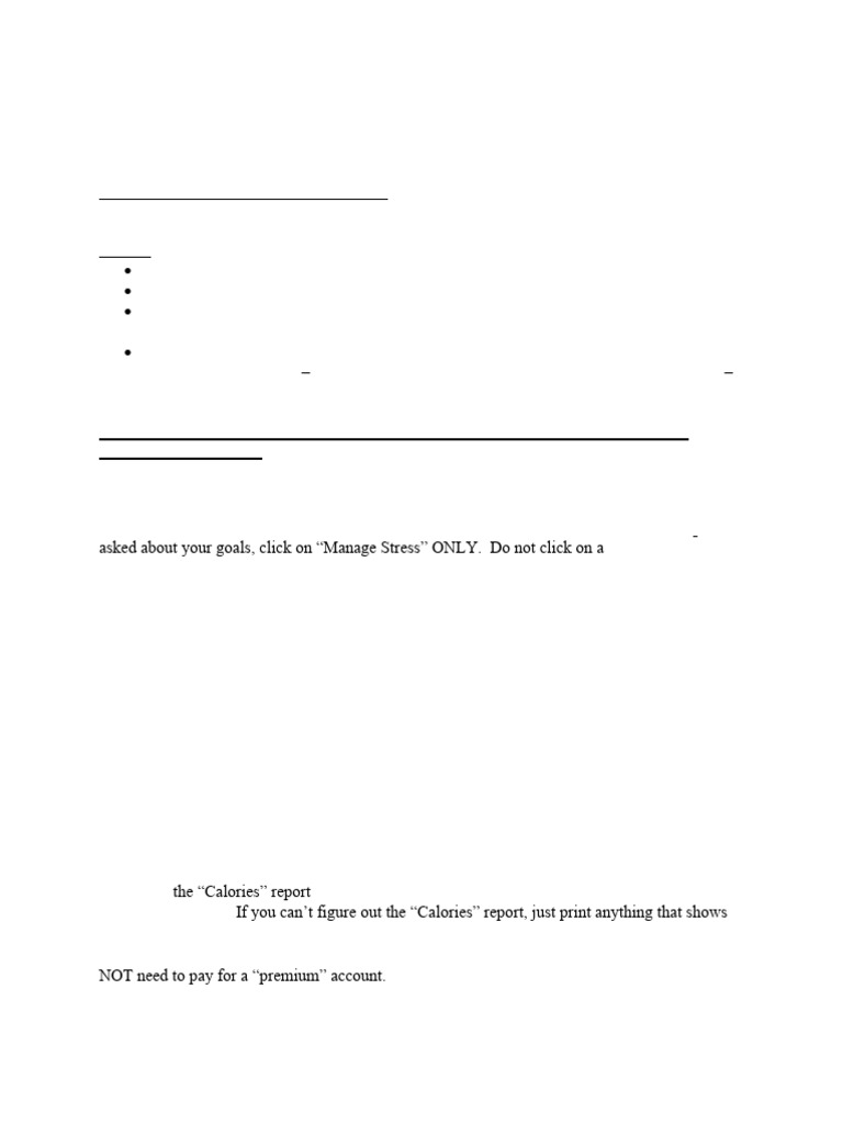 Health and Fitness Plan Assignment Guide | PDF | Nutrition | Diet ...