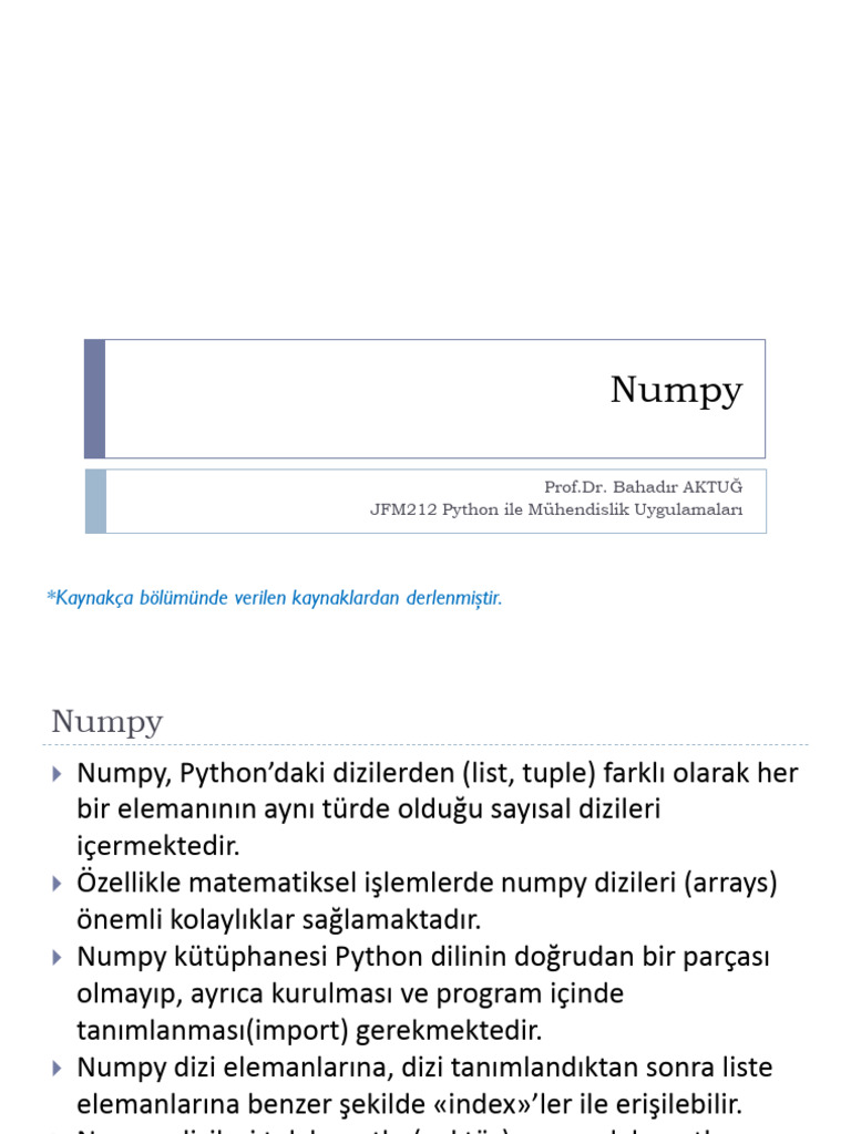 JFM212 11 Numpy | PDF