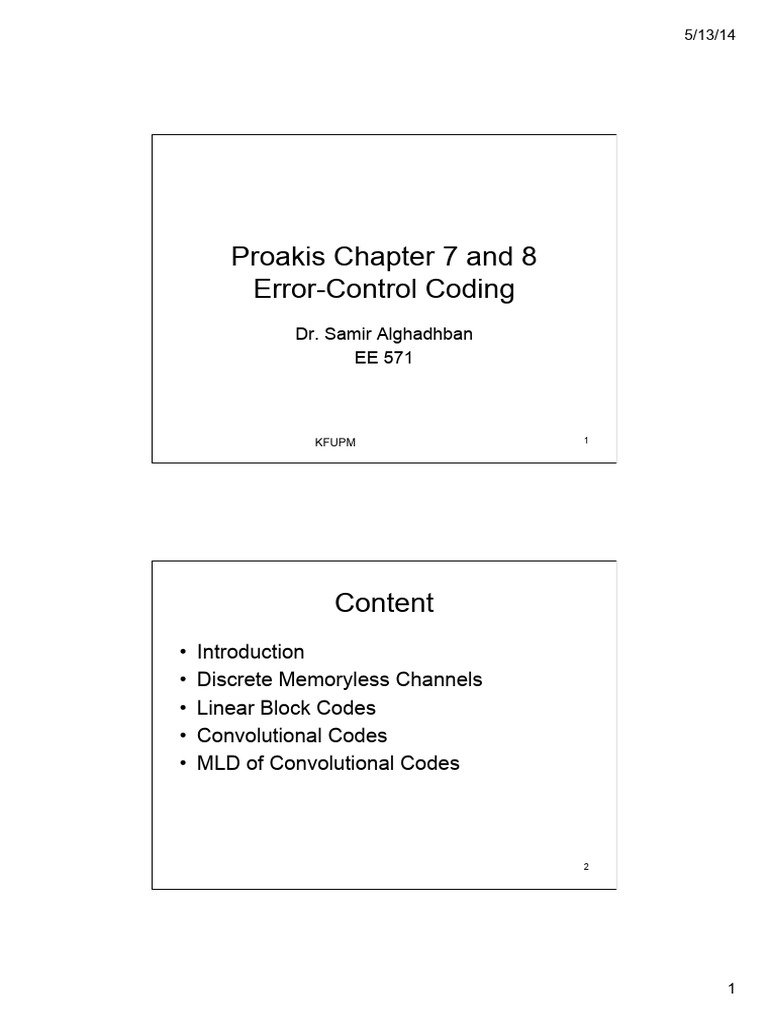 Set - J Error Control Coding | PDF