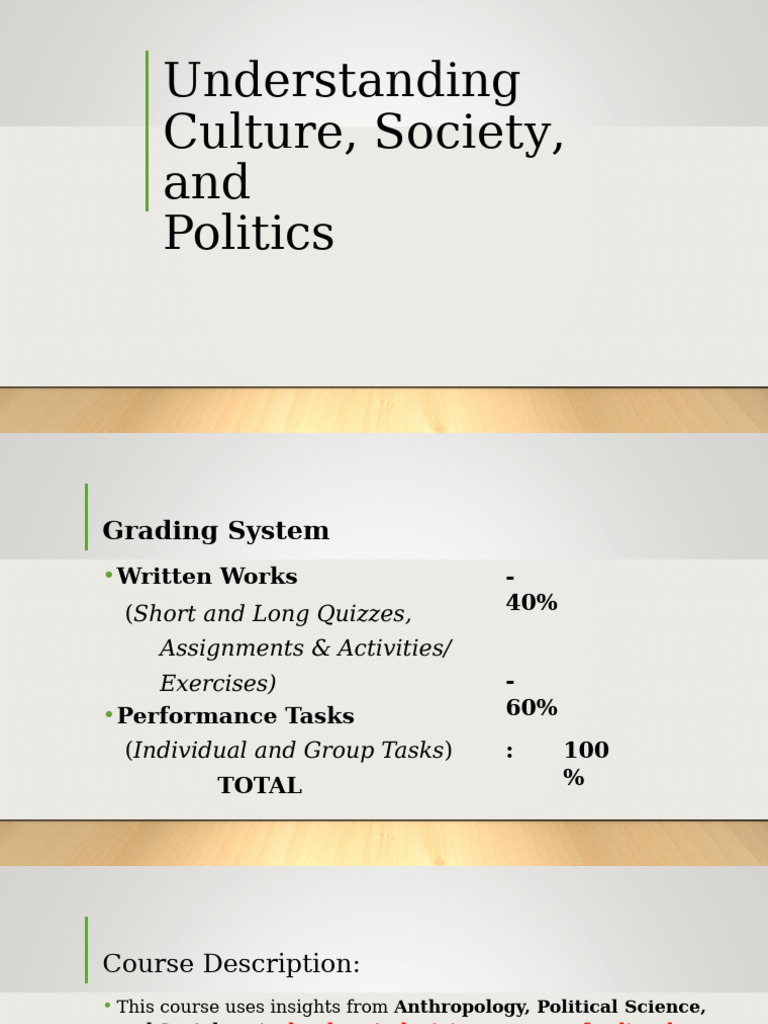 Culture, Society, and Politics Overview | PDF | Social Sciences ...