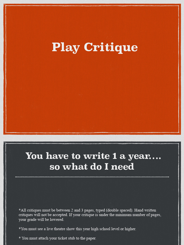 Play Critique | PDF