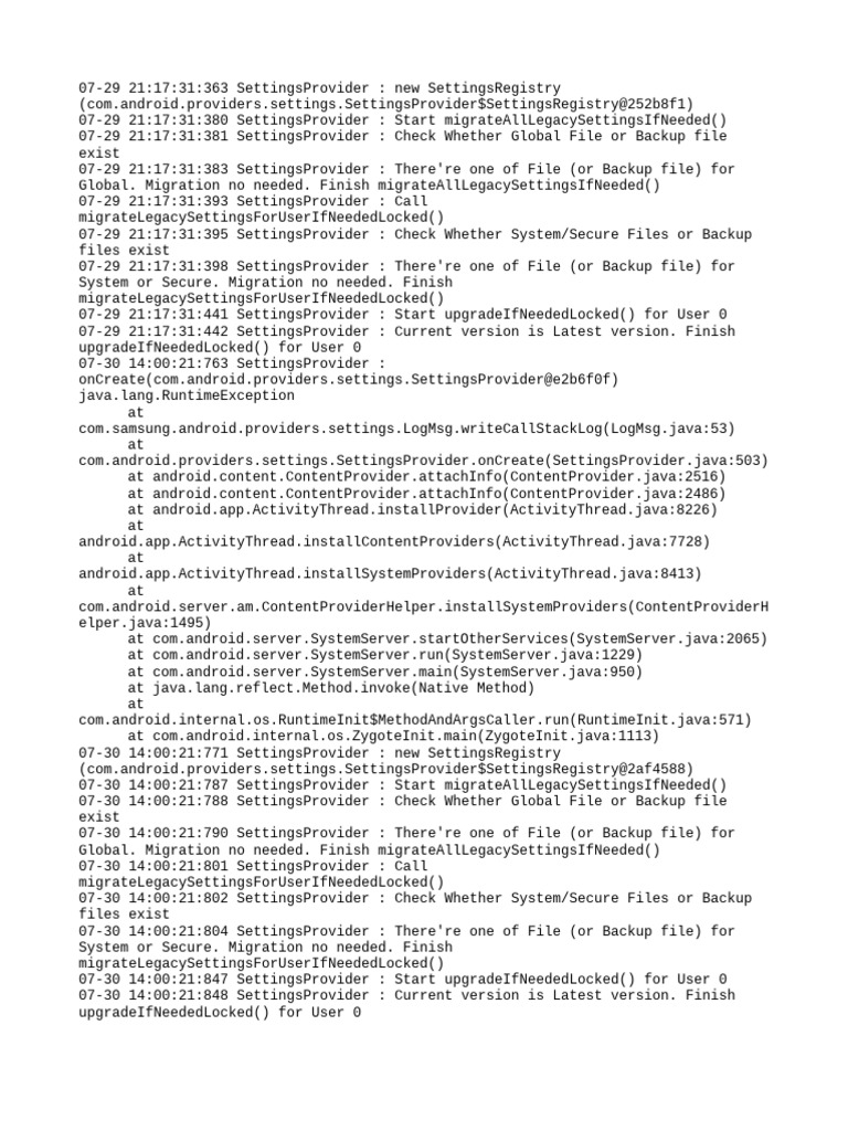 Settingsprovider | PDF