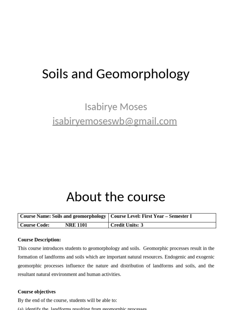 Soils and Geomorphology | PDF