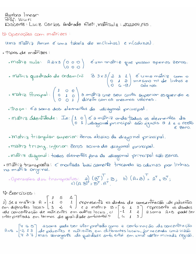Atividade Álgebra | PDF