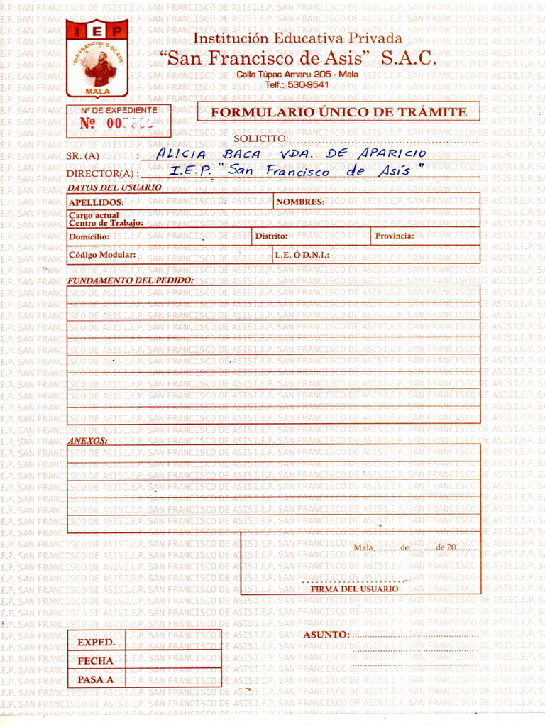 Formulario Unico de Tramite (Fut) - 1 | PDF Formulario Unico de Tramite (Fut) - 1 | PDF