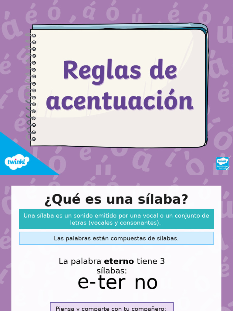 Reglas de Acentuación Silaba Tonica | PDF
