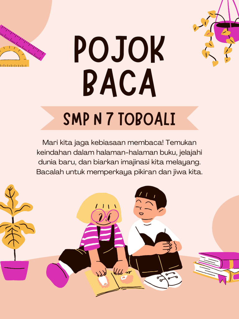 Oranye Ilustrasi Pojok Baca Poster Ruang Kelas | PDF