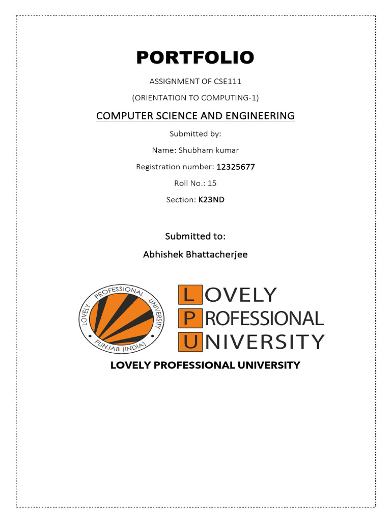 Cse111 Portfolio | PDF