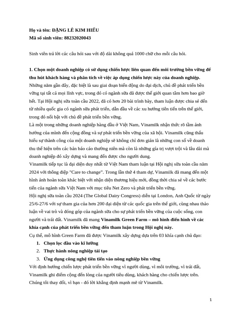 Dang Le Kim Hieu (88232020043) - Bai Tap CA Nhan - QTCCU | PDF