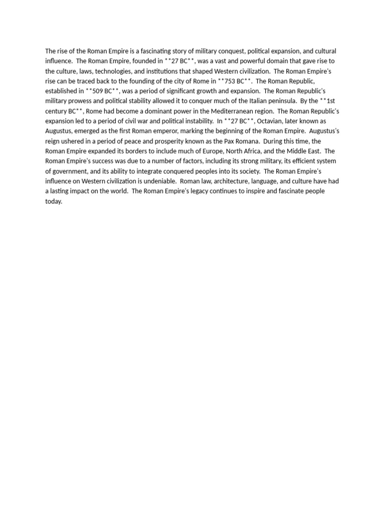 Rise of The Roman Empire | PDF
