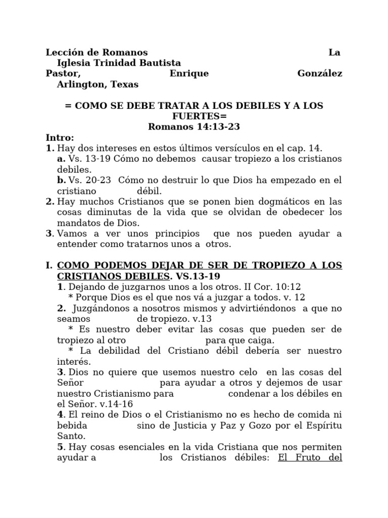 25. Romanos 14. 13-23 | PDF