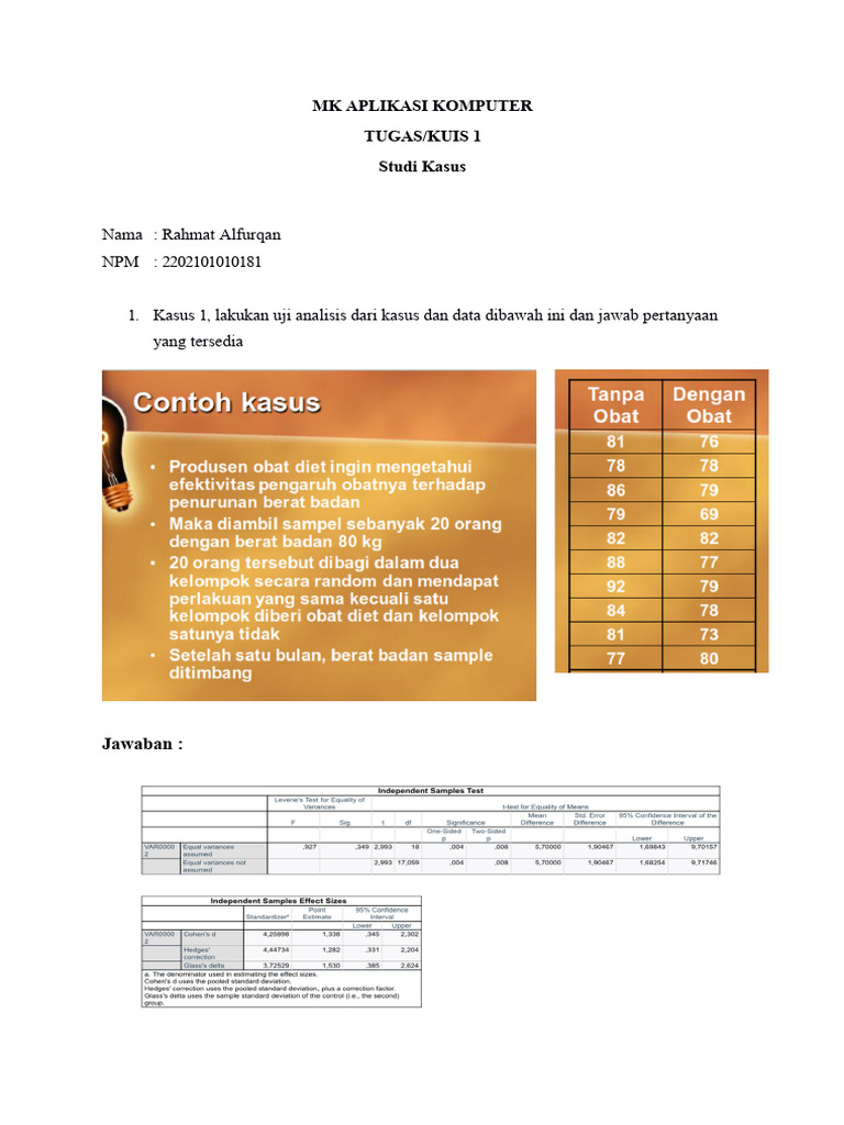 Kuis Atau Tugas Aplikom SP 2024 Kasus 1 PDF | PDF
