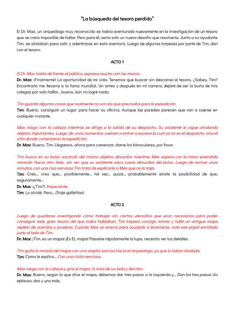 “La búsqueda del tesoro perdido” | PDF
