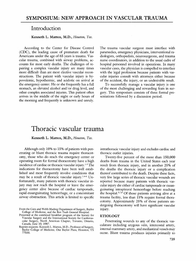 Simposium - New Approach in Vascular Trauma | PDF