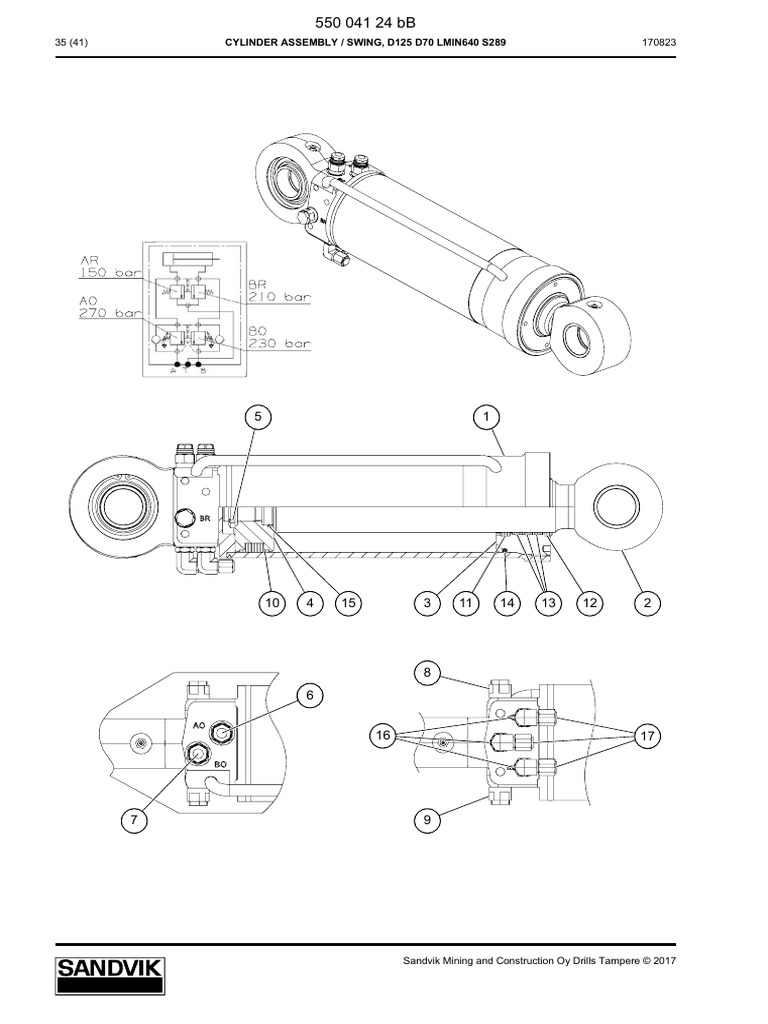 Sandvik DD321-40 Гидроцилиндр поворота вращателя 55004124 1 | PDF