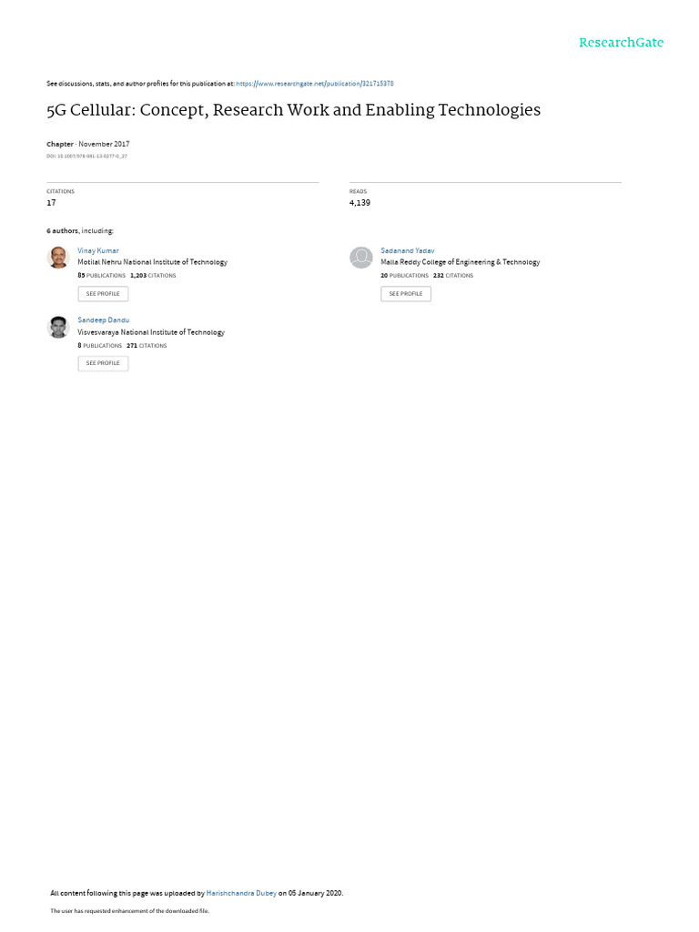 2018 Springer 5G Cellular | PDF
