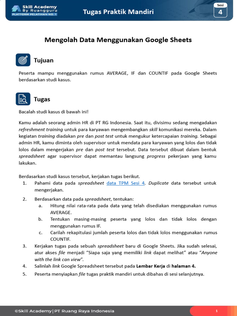 TPM 4 Mengolah Data Menggunakan Google Sheets - Astri Andiani Suhendar | PDF