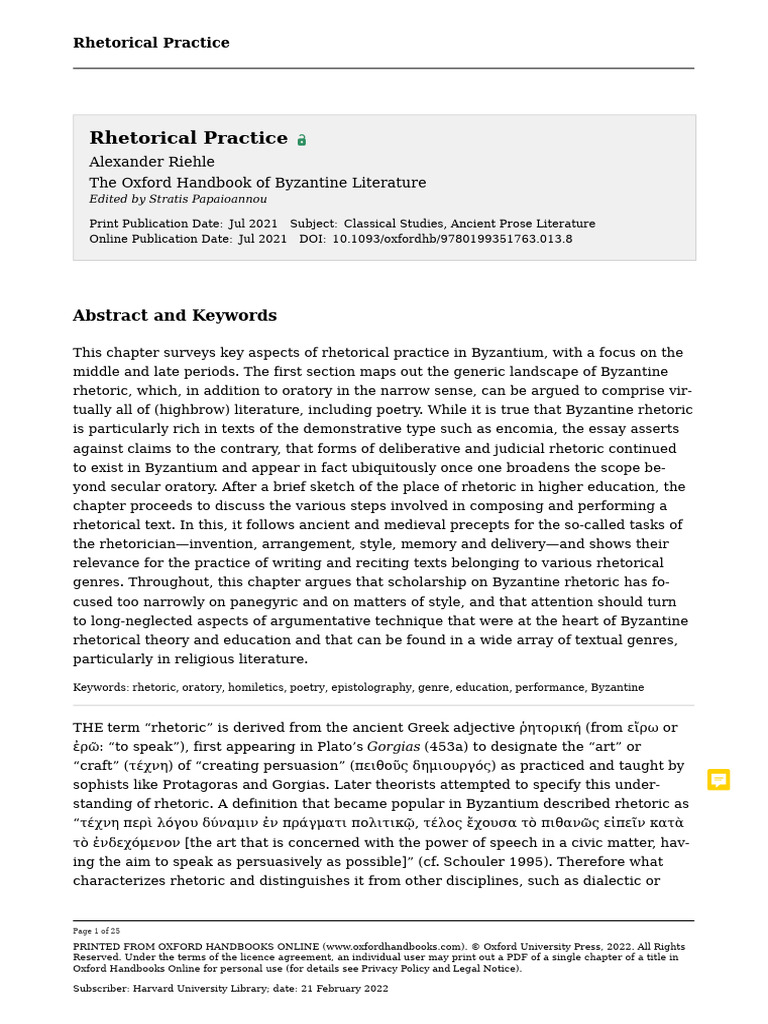 Riehle, A. - Rhetorical - Practice | PDF