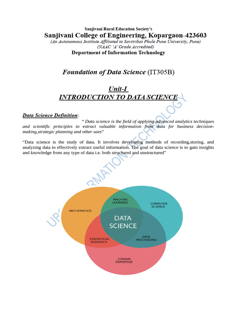 FDS Unit 1 Notes | PDF
