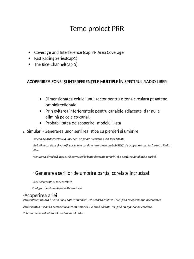 Teme Proiect PRR | PDF