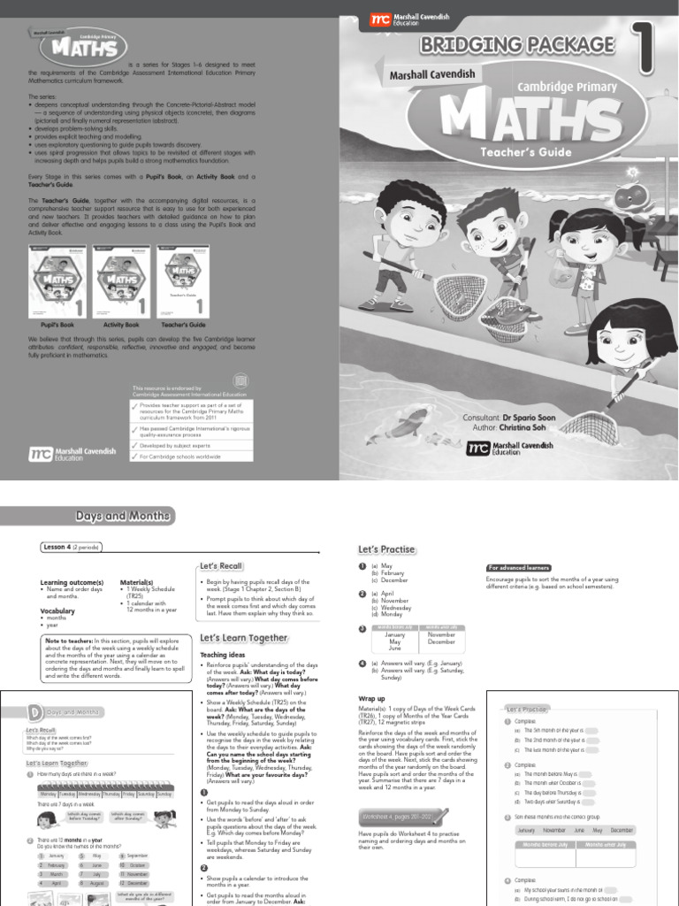 MC Math Bridging Package Grade 1 TG | PDF