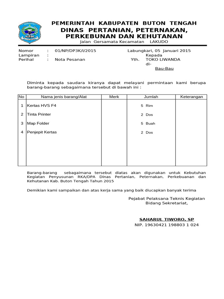 Nota Pesanan | PDF