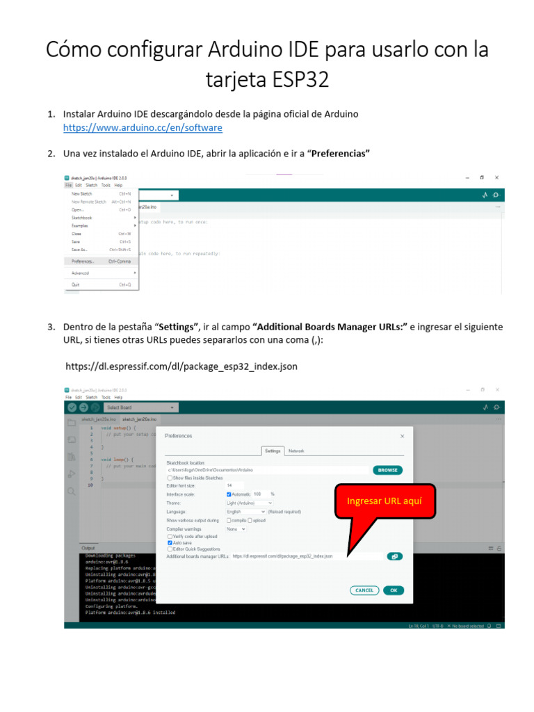Configurar Arduino IDE para ESP32 | PDF