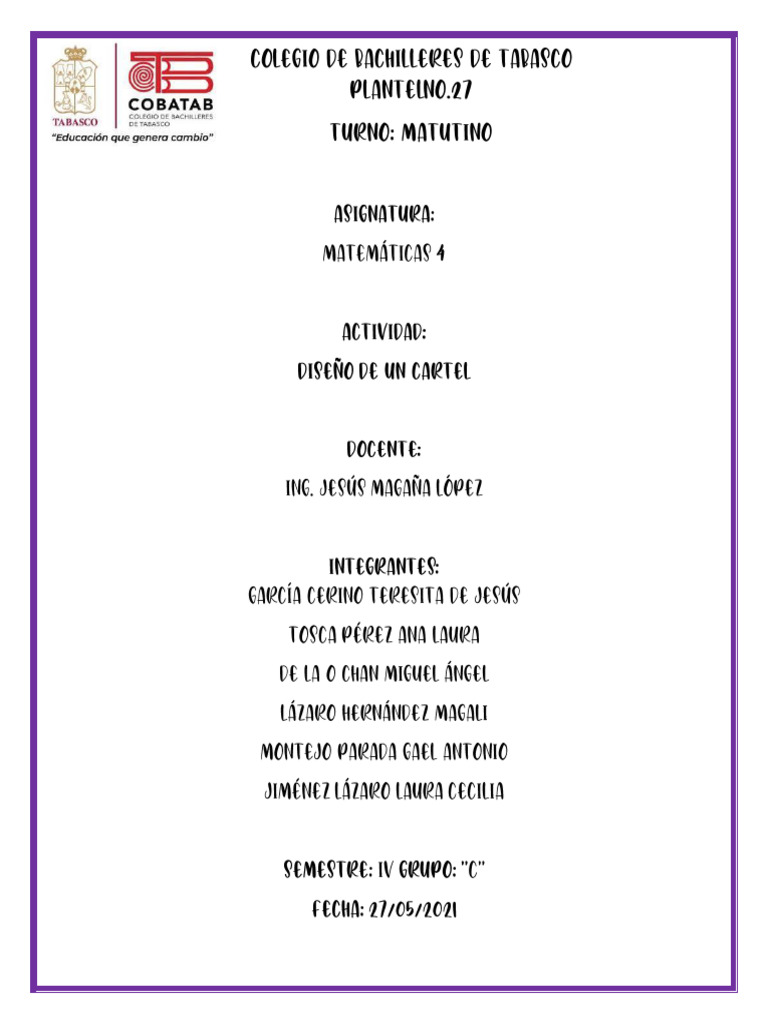 Cartel de Matematicas | PDF