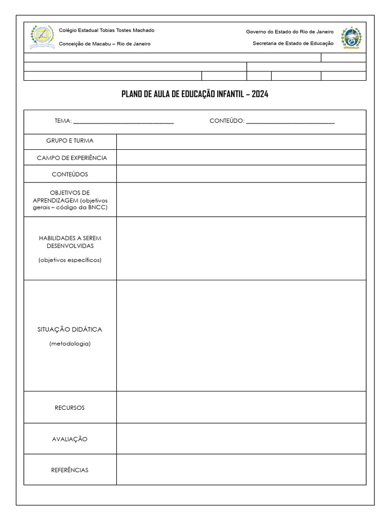 Modelos de Plano de Aula | PDF