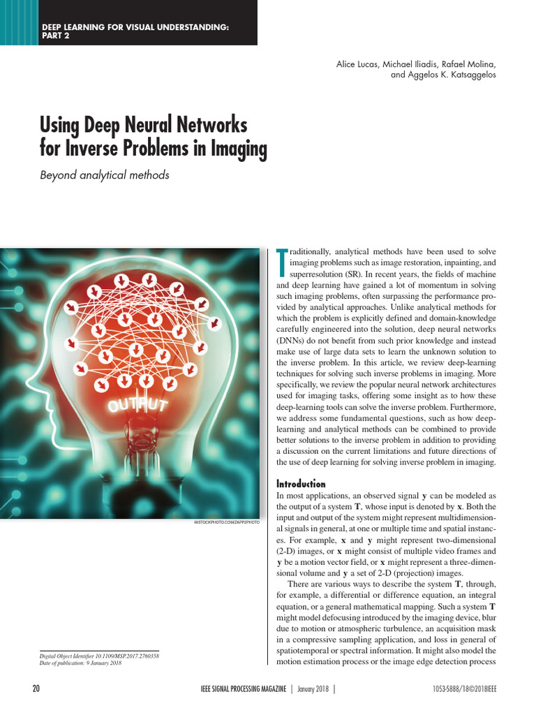 Using Deep Neural Networks For Inverse Problems in Imaging Beyond ...