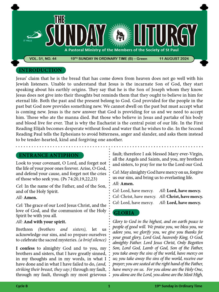 Sunday Liturgy 11. 08. 2024 | PDF