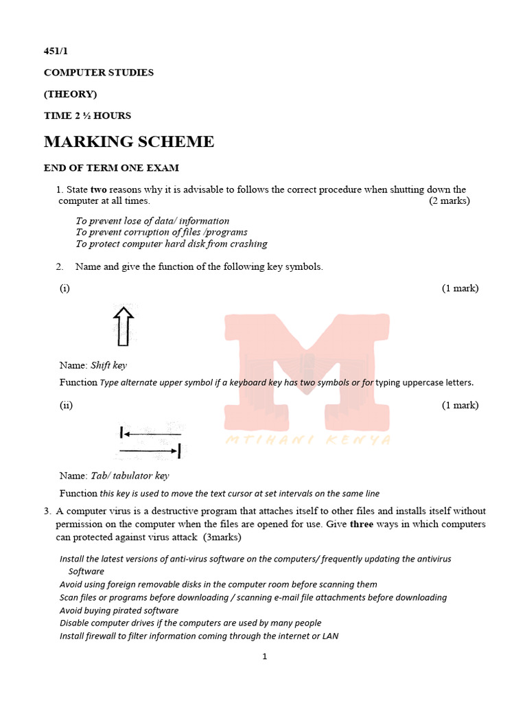 Computer f4 Pp1 Ms | PDF