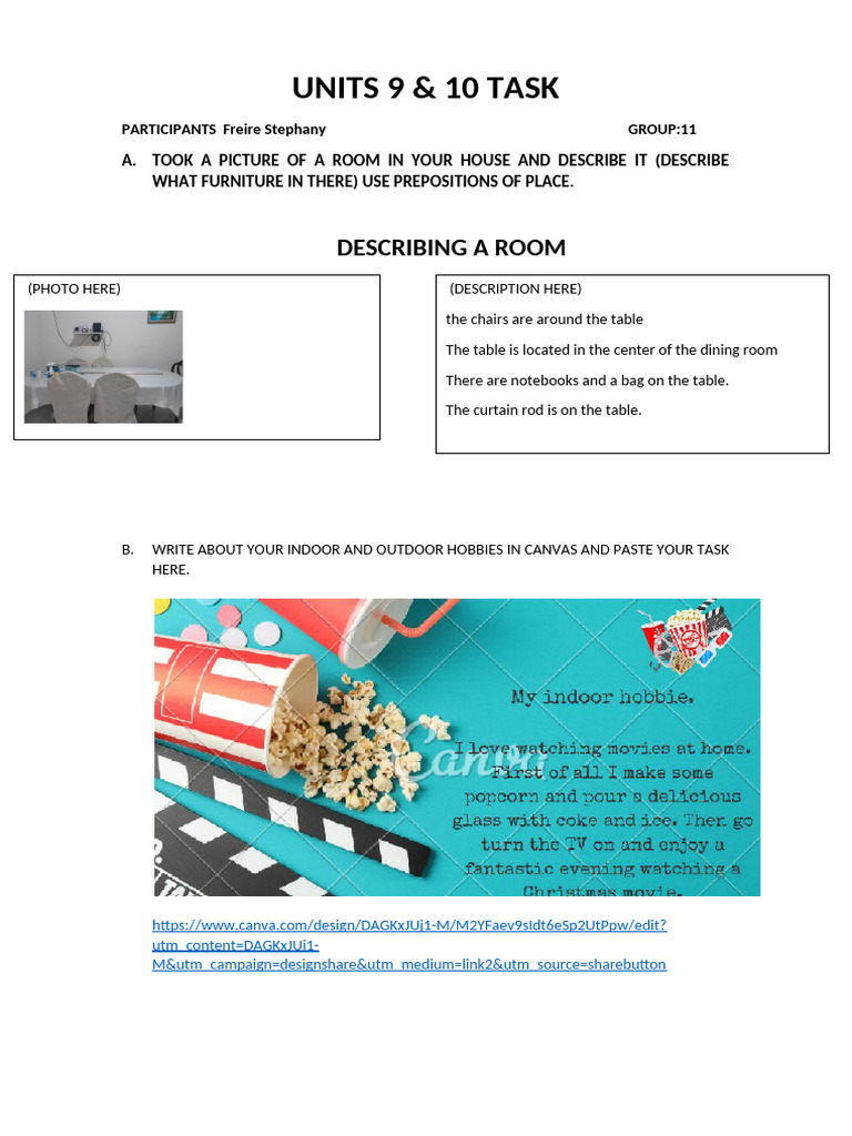 UNITS 9 10 TASK. | PDF