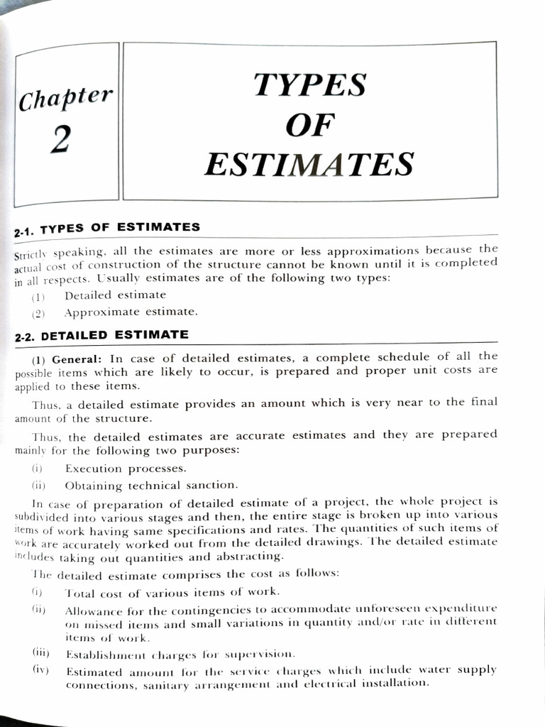 Types of Estimates in Quantity Surveying | PDF | Transport | Cost