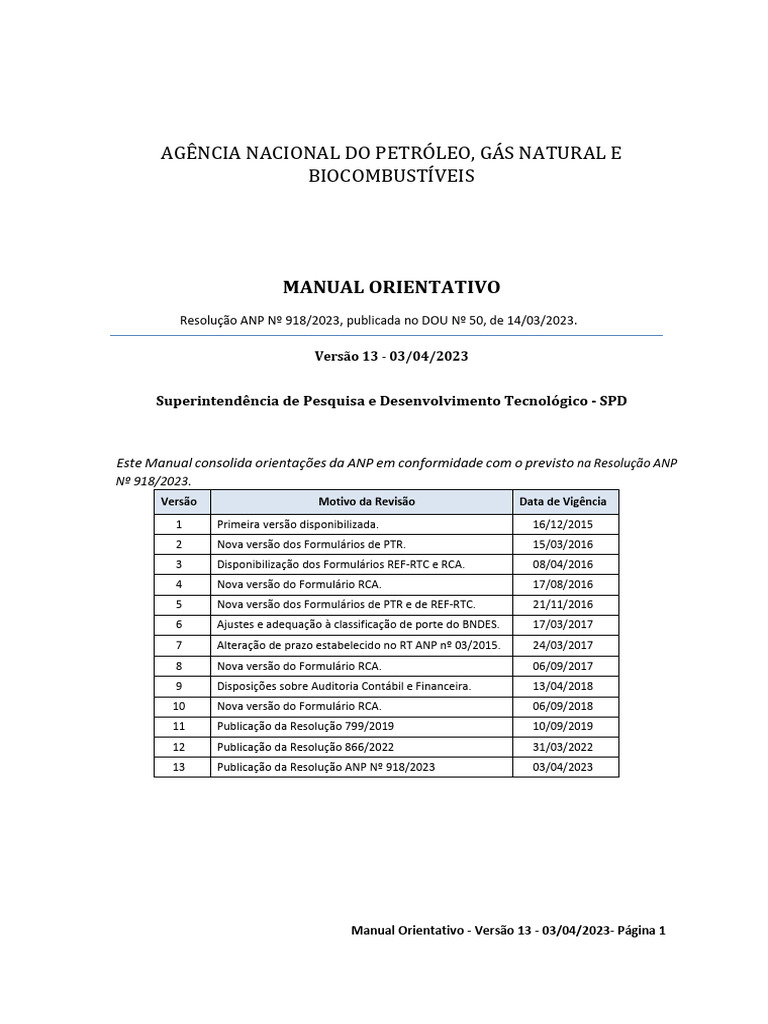 P&D ANP Manual Orientativo Versao 13 | PDF