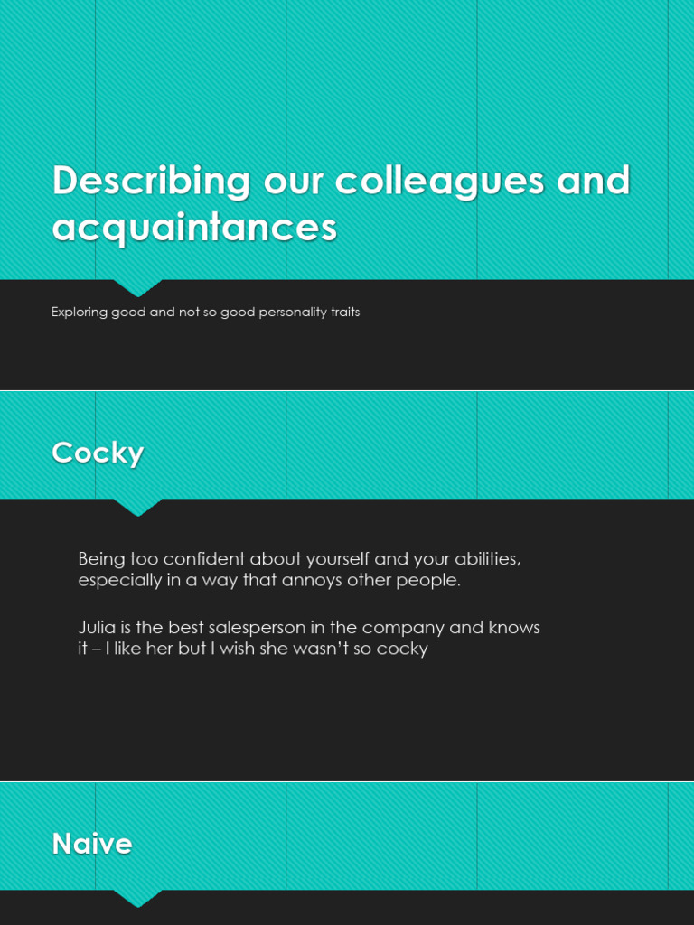 Describing Our Colleagues and Acquaintances | PDF