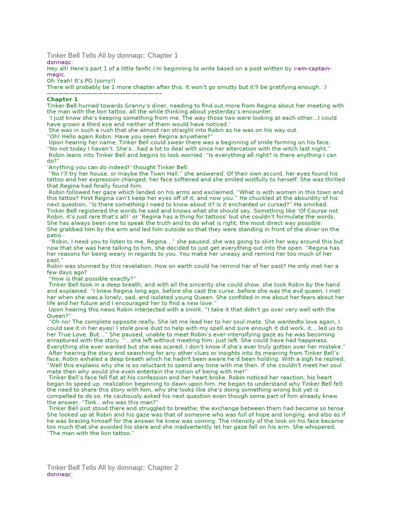 Tinker Bell Tells All by | PDF