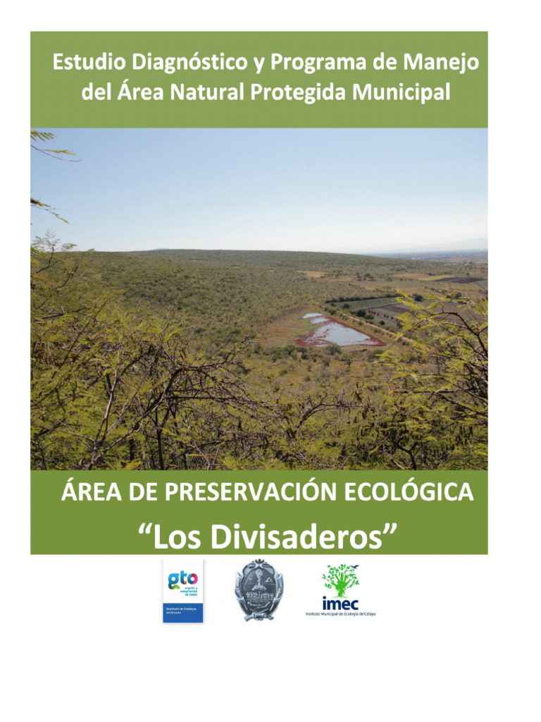 PROGRAMA DE MANEJO ÁREA NATURAL PROTEGIDA Cerros de San Bartolomé | PDF