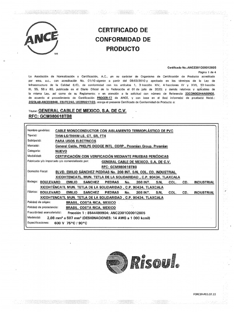 Certificado Ance | PDF