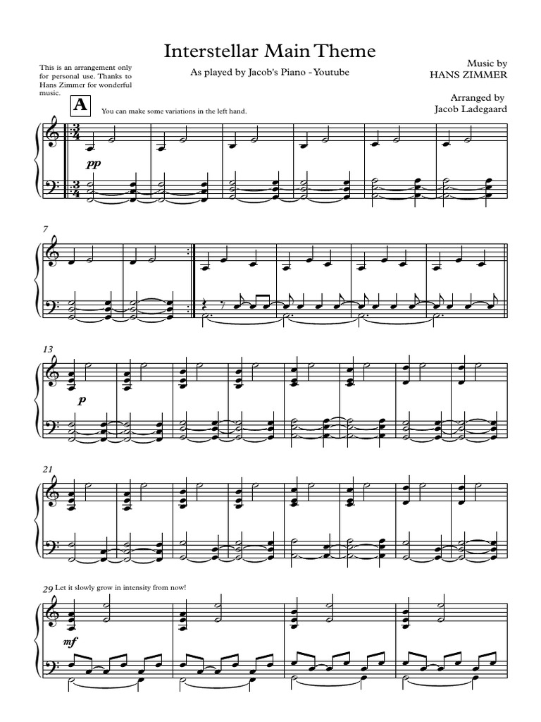 Interstellar Score (Am) | PDF