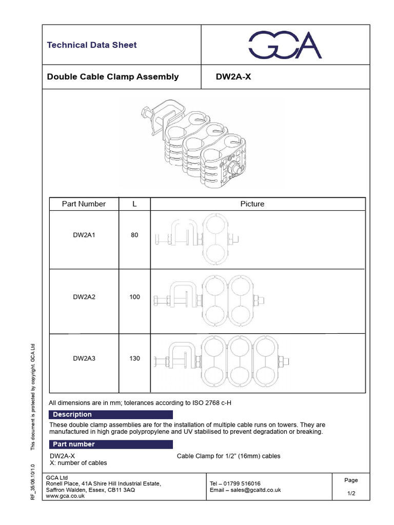 GCA Double Clamp Assembly - DW2 | PDF