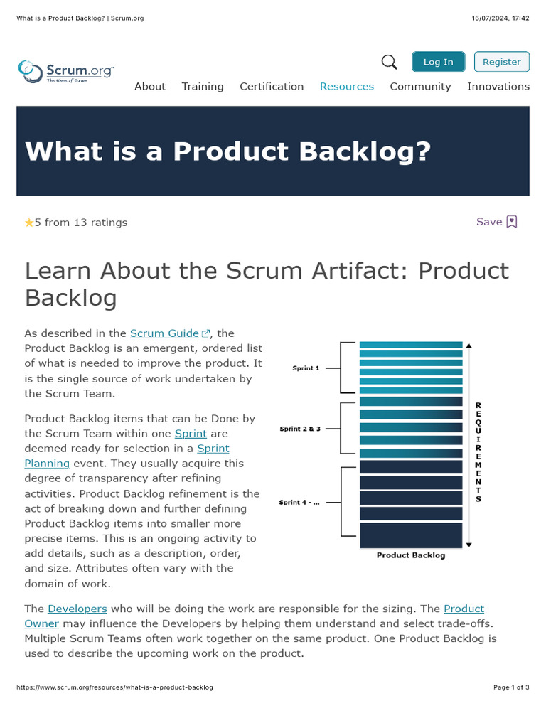 Artifacts - Product Backlog - What Is A Product Backlog? | PDF