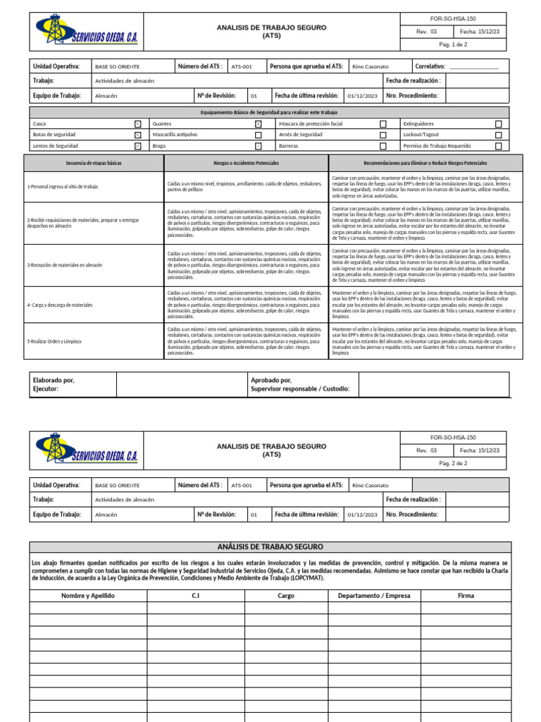 ATS-001 Almacen | PDF