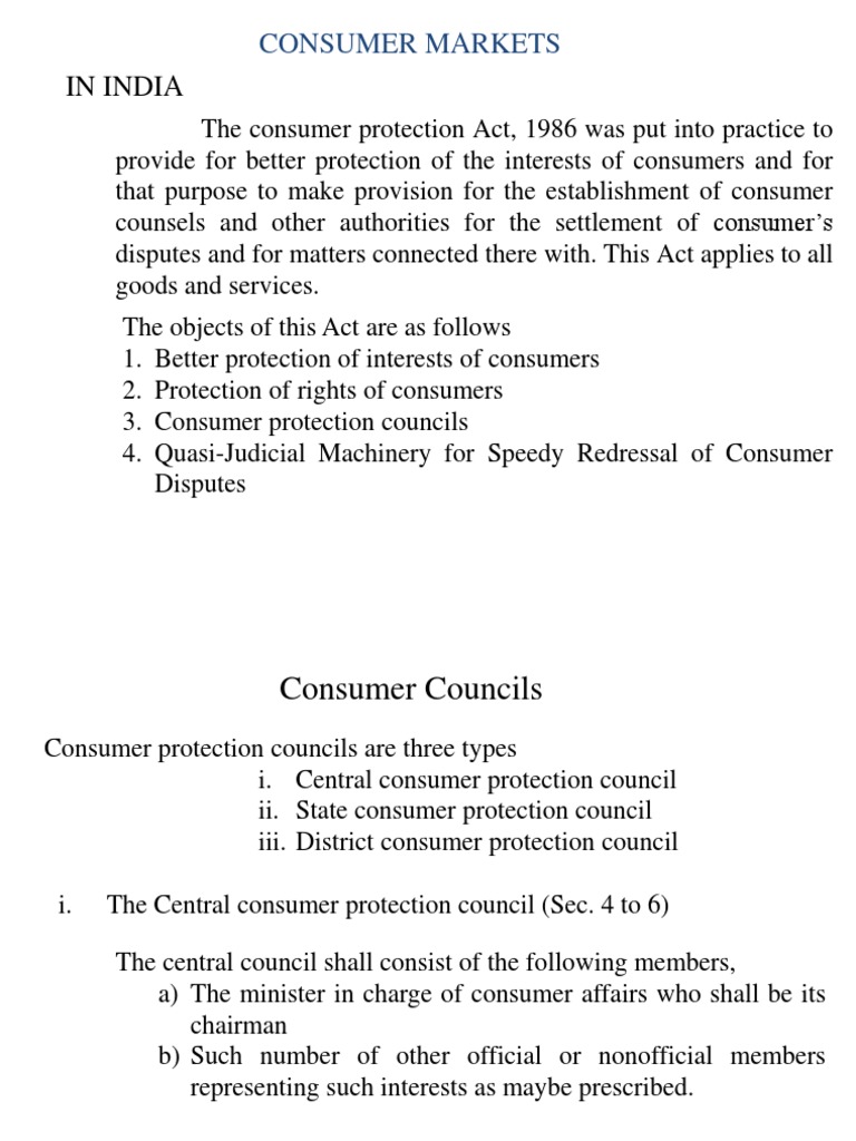 Consumer Rights and Protection Councils in India | PDF | Consumer ...