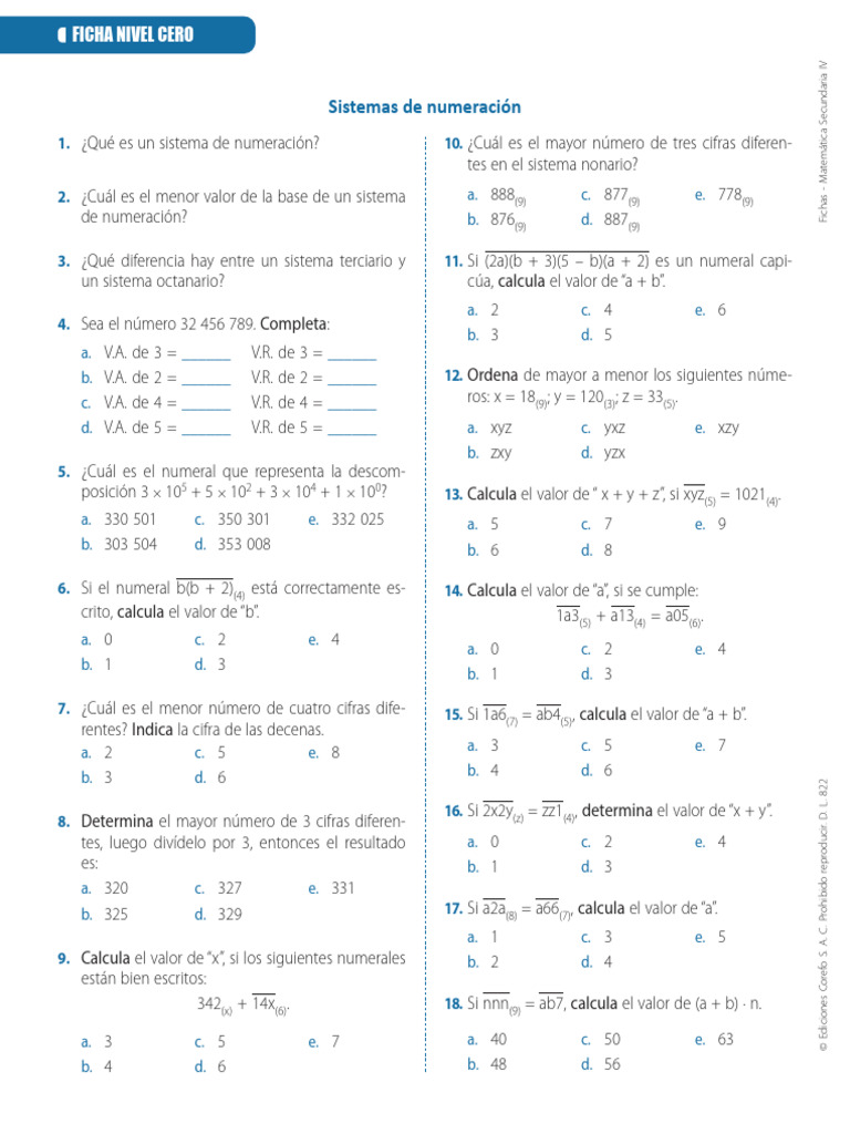 F0 - Sistemas de Numeración | PDF
